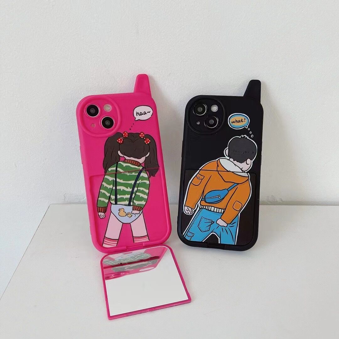iPhone case | INSNIC Creative Cartoon Spoof Butt Scratching Couples An